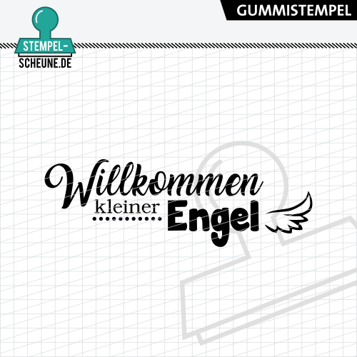 Stempel-Scheune Gummi 682 - Willkommen kleiner Engel Baby Geburt Flüg ...
